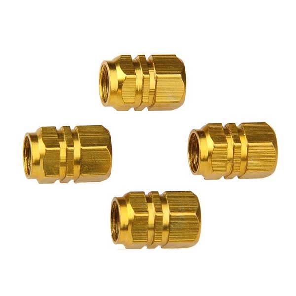 Valve Caps Aluminium Gold