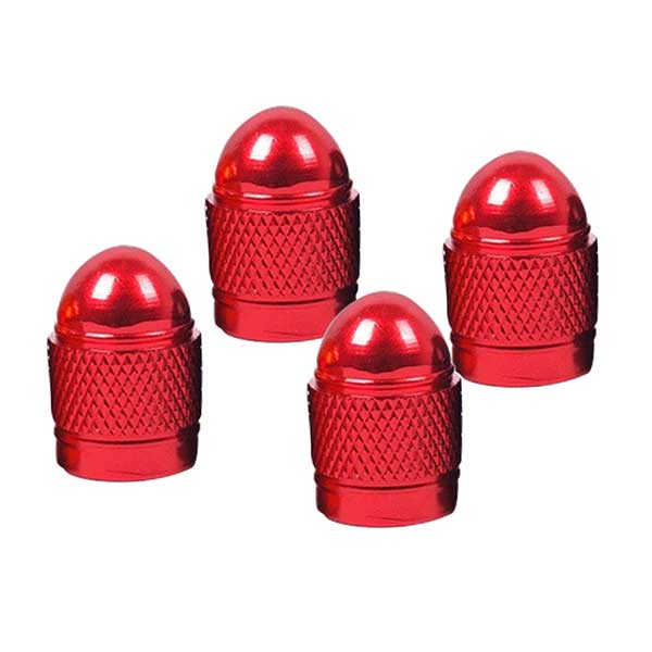 Valve Caps Aluminium Bullet Red Κόκκινα Καπάκια Βαλβίδων Αυτοκινήτου