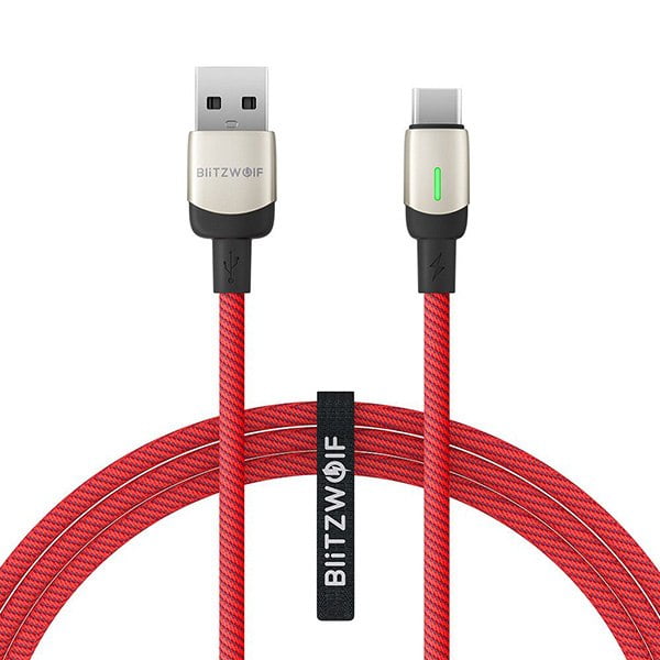 Cable Braided BlitzWolf BW-TC21 USB 2.0 Cable USB-C Male To USB-A Male ...